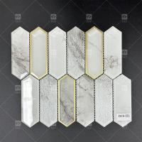 China 295x310mm Hexagonal Glass Mosaic Tile Glossy Surface  For Bathroom Wall for sale