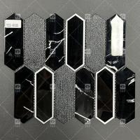 China 295x310mm Hexagonal Glass Mosaic Tile Glossy Surface  For Bathroom Wall for sale