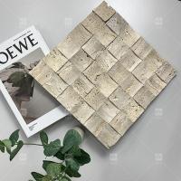 China Natural Marble Beige Travertine Mosaic Floor Wall Tile Concave Background Wall Culture Tile for sale