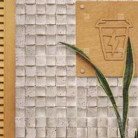 China Natural Marble Beige Travertine Mosaic Floor Wall Tile Concave Background Wall Culture Tile for sale