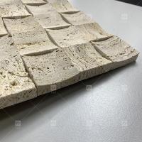 China Natural Marble Beige Travertine Mosaic Floor Wall Tile Concave Background Wall Culture Tile for sale
