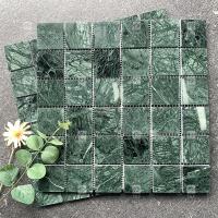China Natural Marble Mosaic Polished Swimming Pool Tile Green Square Shape Home Decoration for sale