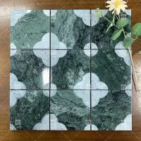 China Natural Marble Mosaic Polished Swimming Pool Tile Green Square Shape Home Decoration for sale