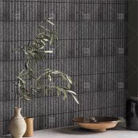 China Black Color Curve Fluted Limestone Mosaic Tile Decoration Bathroom Backsplash Tile for sale