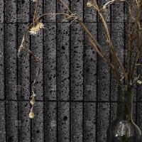 China Black Color Curve Fluted Limestone Mosaic Tile Decoration Bathroom Backsplash Tile for sale
