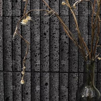 China Black Color Curve Fluted Limestone Mosaic Tile Decoration Bathroom Backsplash Tile for sale