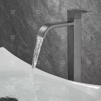 China Gray Single Cooling Bathroom Basin Faucet Countertop Washtable Household Balcony Stainless Steel for sale