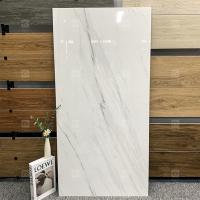 China 600x1200mm High Glossy Carrara White Polished Glazed Tile For Floor Marble Porcelain Tiles for sale