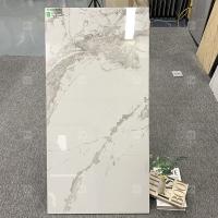 China 600x1200mm High Glossy Carrara White Polished Glazed Tile For Floor Marble Porcelain Tiles for sale