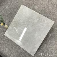 China Full Body Gray Color Marble Look Porcelain Glossy Tile For Interior Floor And Wall for sale