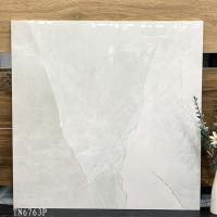 China Full Body Gray Color Marble Look Porcelain Glossy Tile For Interior Floor And Wall for sale