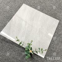 China Full Body Gray Color Marble Look Porcelain Glossy Tile For Interior Floor And Wall for sale