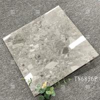 China Full Body Gray Color Marble Look Porcelain Glossy Tile For Interior Floor And Wall for sale