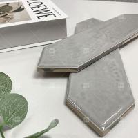 China Hand Made Art Long Hexagon Green Mosaic Tiles For Bathroom Kitchen for sale