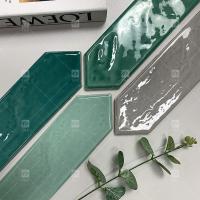 China Hand Made Art Long Hexagon Green Mosaic Tiles For Bathroom Kitchen for sale