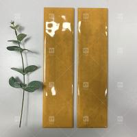 China 75x300mm Wavy Glossy Glazed Porcelain Subway Tile Restaurant Backsplash Kitchen Bathroom Shower Wall  Tile for sale