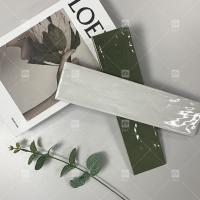 China 75x300mm Wavy Glossy Glazed Porcelain Subway Tile Restaurant Backsplash Kitchen Bathroom Shower Wall  Tile for sale