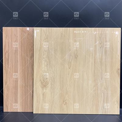 China High Glossy Interior Wood Look Porcelain Floor Tile Anti-slip Polished Glazed Porcelain Living Room Tiles For Flooring for sale