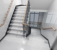 China High Glossy Stair Ceramic Tiles Staircase Carrara White Porcelain Tiles for sale