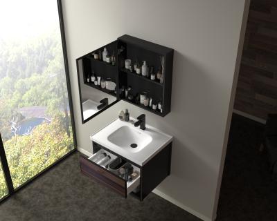 China 800mm Bathroom Mirror Cabinet Wall Mounted Artificial Marble Countertop for sale