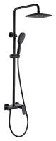 China Brass Matte Black Shower Faucet Set Chrome Nickle Surface finishing for sale