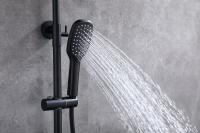 China Brass Matte Black Shower Faucet Set Chrome Nickle Surface finishing for sale
