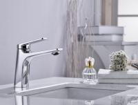 China Wash Basin Deck Mounted Mixer Tap Brass Chrome 1 Handle For Bathroom for sale