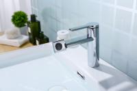 China Polish Chrome Single Hole Bathroom Faucet With Pop Up Drain for sale