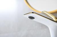 China 35mm Ceramic Cartridge Bathroom Basin Faucets , Solid Brass Single Hole Faucet for sale