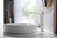 China 35mm Ceramic Cartridge Bathroom Basin Faucets , Solid Brass Single Hole Faucet for sale