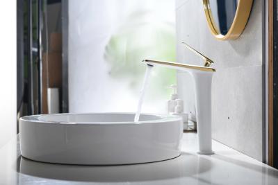China 35mm Ceramic Cartridge Bathroom Basin Faucets , Solid Brass Single Hole Faucet for sale