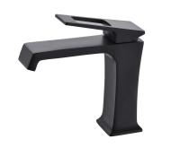 China bathroom Black Waterfall Mixer Taps Ceramic Valve Desk Mounted for sale