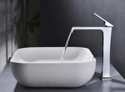 China Waterfall Bathroom Basin Faucets , Chrome plated Wash Basin Tap Hot And Cold for sale