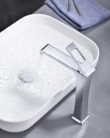 China Waterfall Bathroom Basin Faucets , Chrome plated Wash Basin Tap Hot And Cold for sale