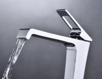China Waterfall Bathroom Basin Faucets , Chrome plated Wash Basin Tap Hot And Cold for sale
