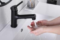 China T&F Polished Bathroom Faucet With Pull Down Sprayer Surface Mounted for sale