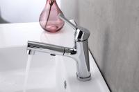 China OEM ODM Bathroom Faucets With Pull Out Sprayer Rust Resistant Finish for sale