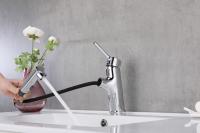 China OEM ODM Bathroom Faucets With Pull Out Sprayer Rust Resistant Finish for sale