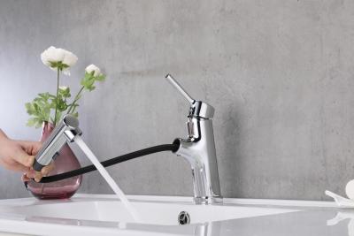 China OEM ODM Bathroom Faucets With Pull Out Sprayer Rust Resistant Finish for sale