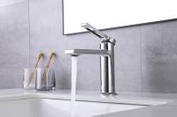 China Sanitary Ware Hot And Cold Basin Mixer Shiny Chrome Brass Finish for sale