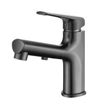 China 2 Spray Single Hole Basin Mixer Tap Pull Down Sprayer Ceramic Cartridge for sale