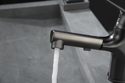 China 2 Spray Single Hole Basin Mixer Tap Pull Down Sprayer Ceramic Cartridge for sale