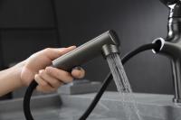China 2 Spray Single Hole Basin Mixer Tap Pull Down Sprayer Ceramic Cartridge for sale