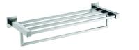 China anti rust Bathroom Hardware Sets , Brushed Nickel Towel Hook Rack 24x13x62cm for sale
