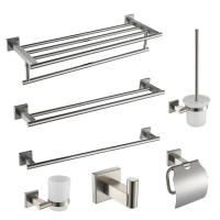 China OEM/ODM 7 Pieces Bathroom Hardware Sets 3 Towel Bar Toilet Paper Holder for sale