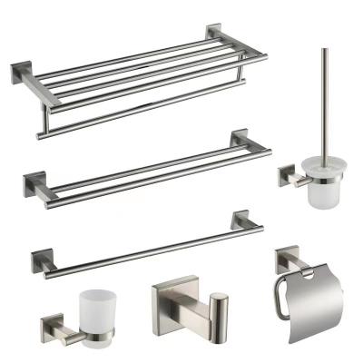 China OEM/ODM 7 Pieces Bathroom Hardware Sets 3 Towel Bar Toilet Paper Holder for sale