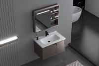 China Mirrored Bathroom Vanity Units , Aluminium Single Sink Corner Vanity for sale