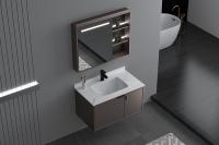 China Mirrored Bathroom Vanity Units , Aluminium Single Sink Corner Vanity for sale