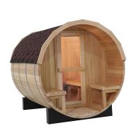 China Red Cedar Wood Traditional Sauna Room Far infrared Barrel Steam Room for sale