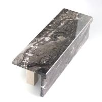 China Marble Stair Ceramic Tiles , Glossy Anti Slip Stair Tiles Dark Grey Color for sale